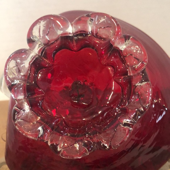 Accents | Vintage Duncan Miller Art Glass Ruby Red Swan Bowl Circa 196s ...
